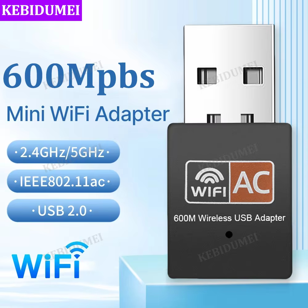 600Mbps USB Wireless Network Card WiFi Adapter for PC Laptop Desktop ...