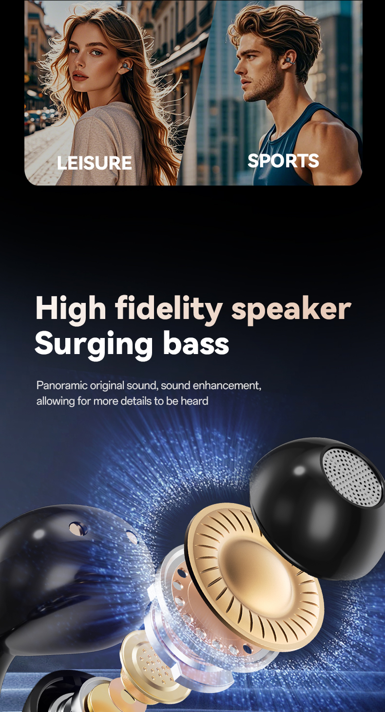 AOC-ACD3521 Wireless AI Bluetooth Headset Long Battery Life Noise Cancellation HIFI Sound ...