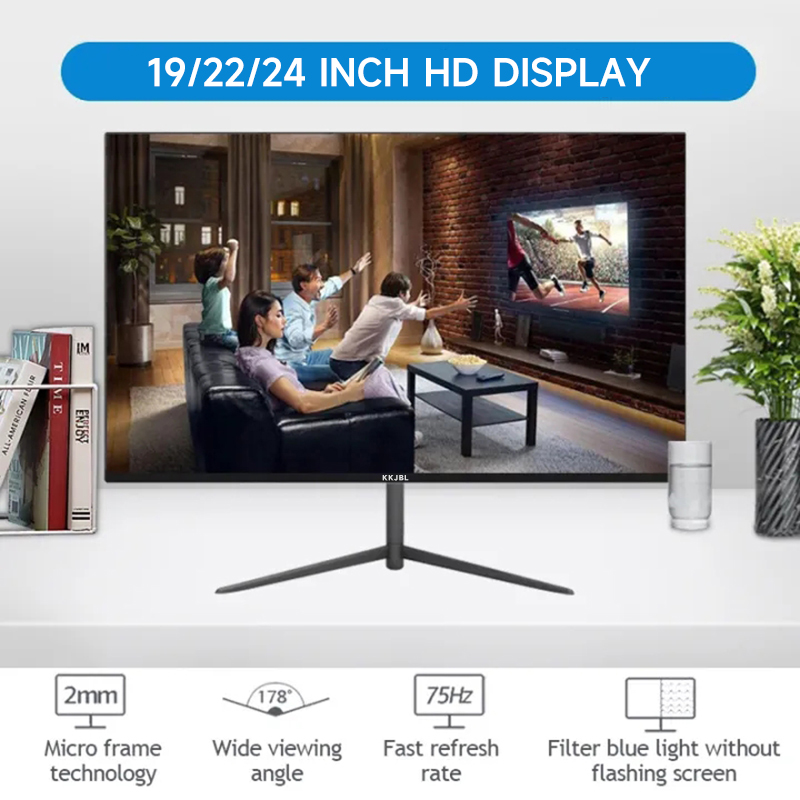 JEAANSP Ultra-thin Office Monitor 24/25/27 inch Monitor 75Hz Borderless ...