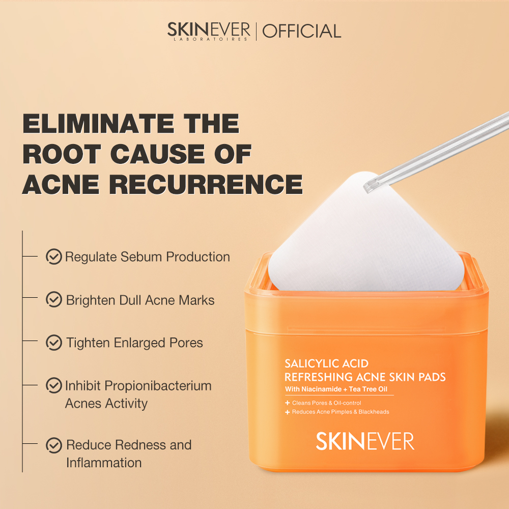 SKINEVER 3 Types Cotton Pads Salicylic Acid Refreshing Acne Vitamin C ...