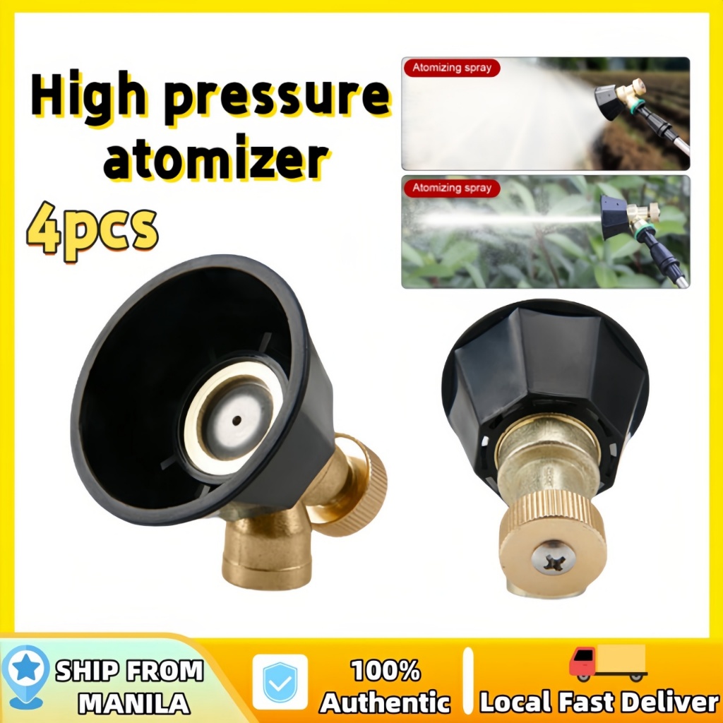 4 Black Cyclone Spray Nozzles/Agricultural Atomizing Adjustable ...