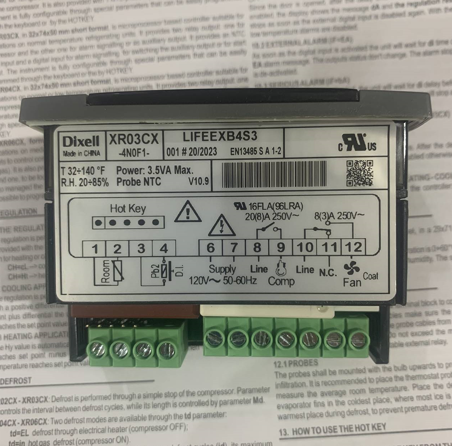 Dixell Digital Temperature Controller XR03CX-4N0F1 Programmable ...