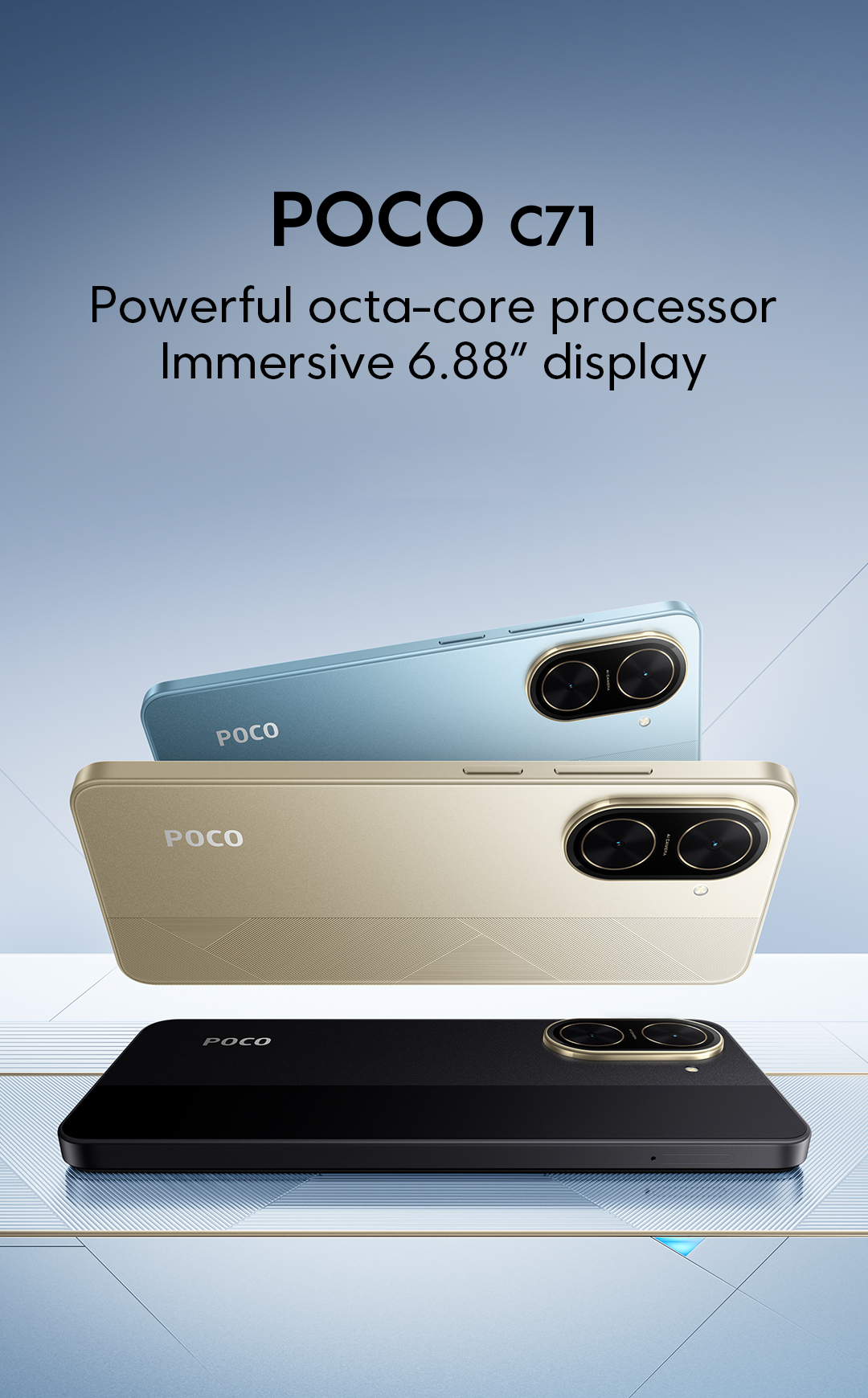 POCO C71 Smartphone | 3+64/4GB+128GB, Powerful octa-core processor, Immersive 6.88" display ...