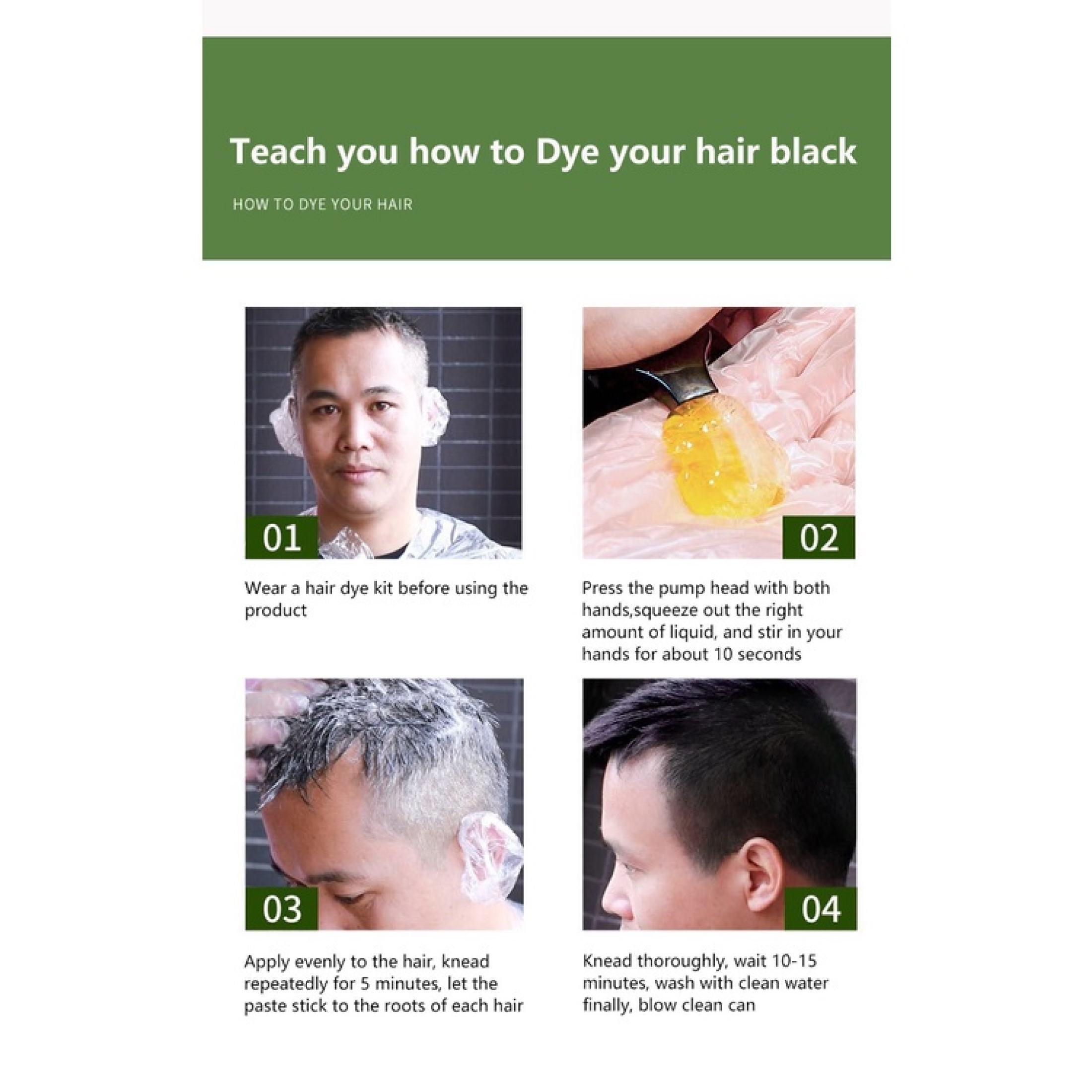 Hair Color Shampoo Herbal Hair Dye Shampoo White Hair into Black Hair ...