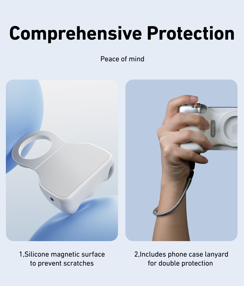 TELESIN Magnetic Phone Holder Camera Hand Grip Phone Aid Remote Control ...