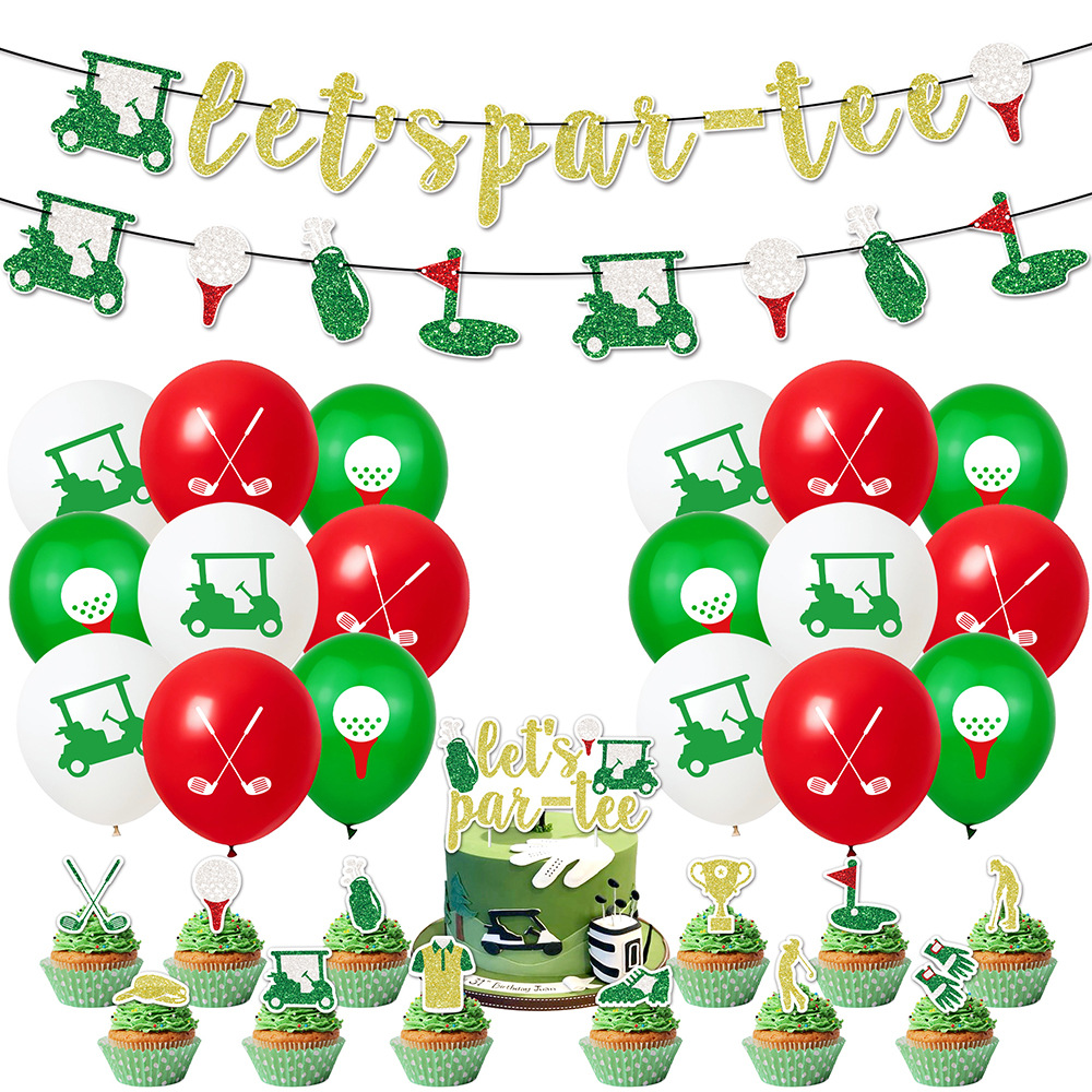 Golf Themed Par Tee Time Party Decoration Kids Banner Cake Topper ...
