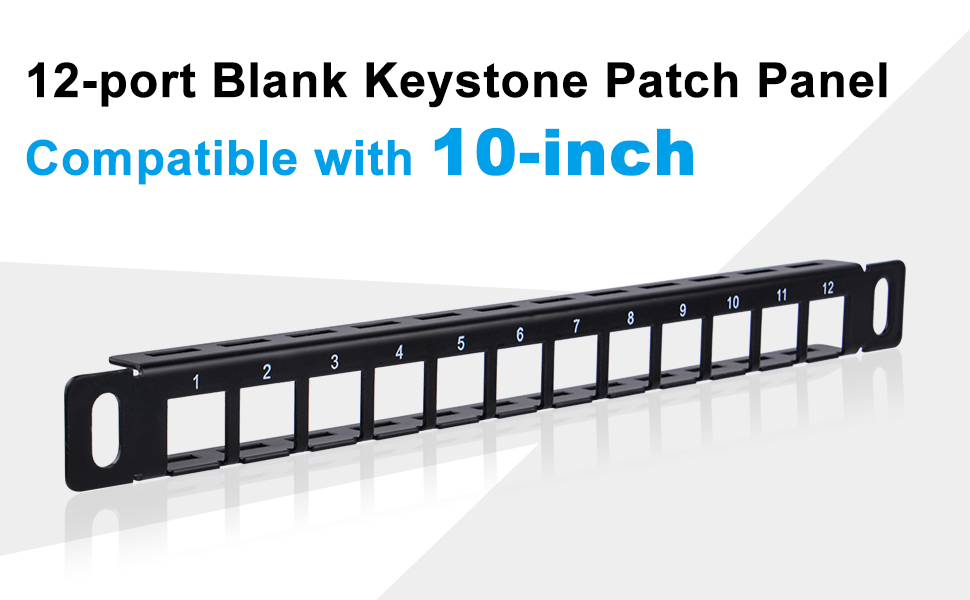 DeskPi Rackmate Accessories 10inch 12 Port Blank Keystone Patch Panel ...