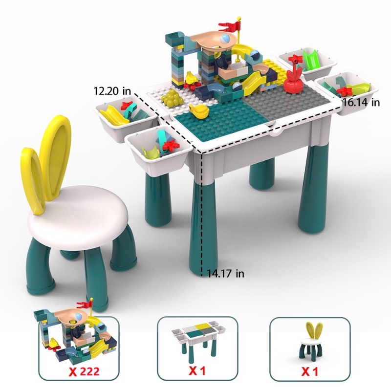 Building Blocks Table and Chair Set with Blocks Table Build Storage ...