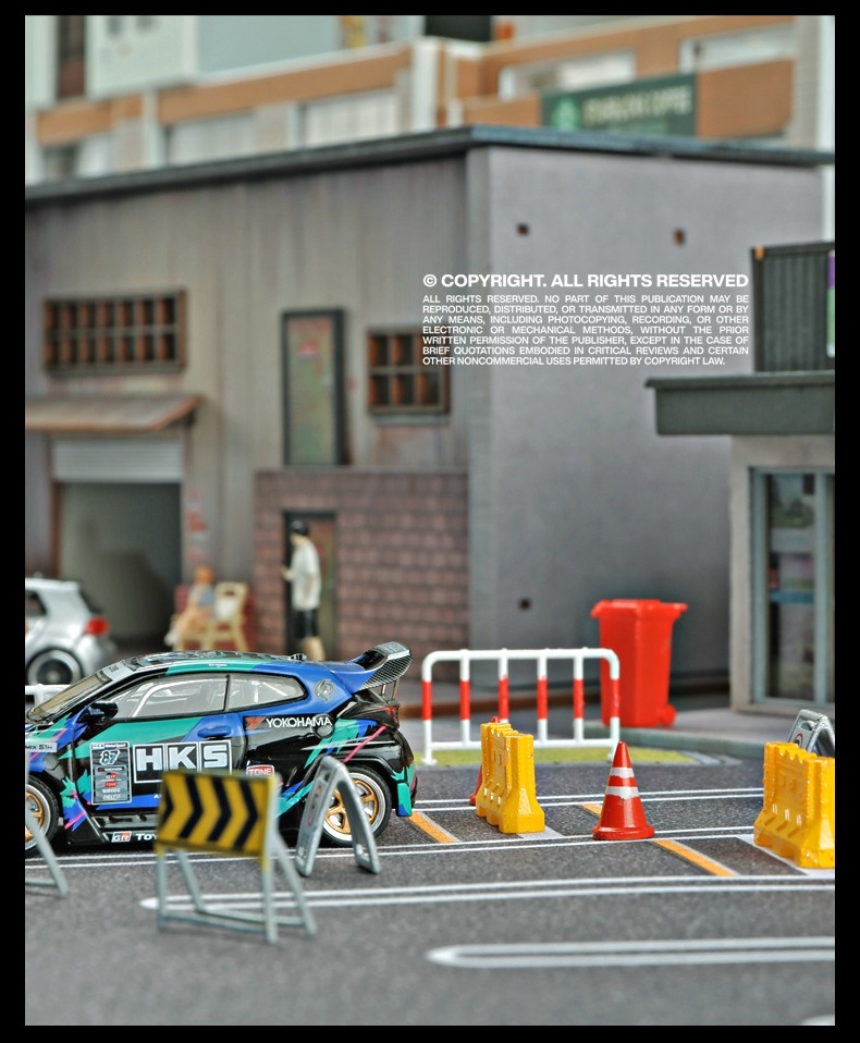1:64 Diorama Traffic Sign Signage Model Road Construction Props Model ...
