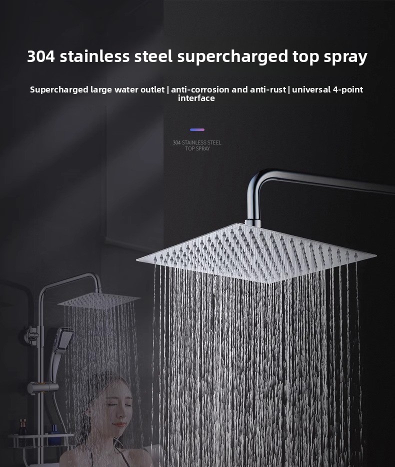 Stainless Steel 304 Square Shower Set square Round shape With Two Way ...