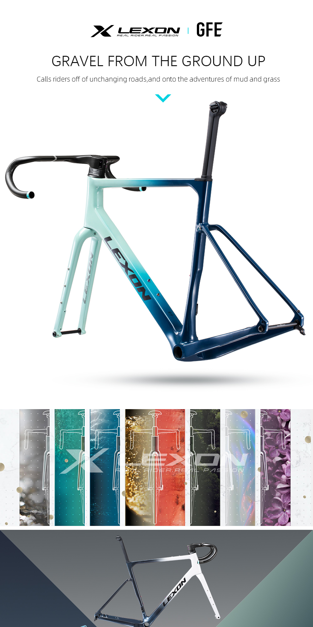 Lexon GFE Ultralight Full Carbon Gravel Bike Frame Race-Ready for ...