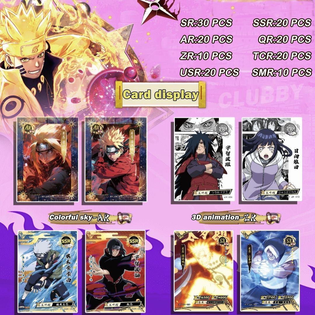 Naruto Thick Cards Sasuke Rare ZR/TCR/SSR card games Anime merch ...