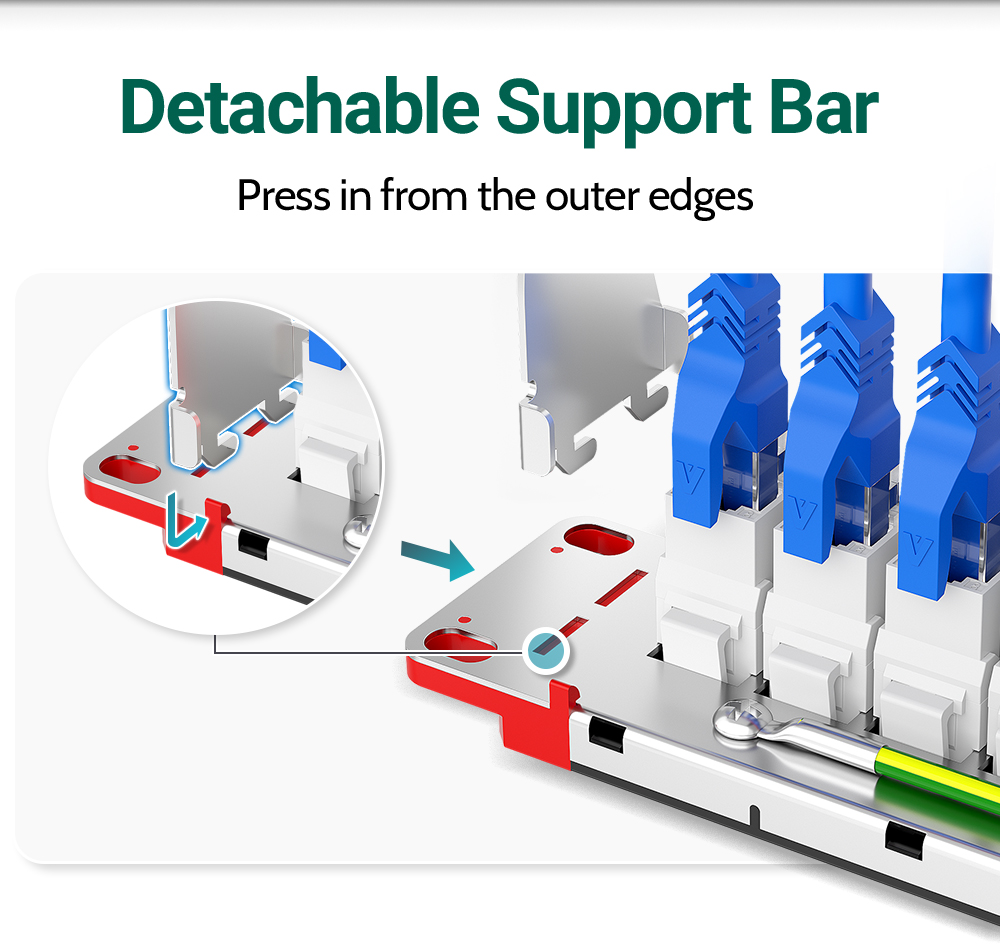AMPCOM Patch Panel , 24 Port Patch Panel Pass Through, RJ45 UTP Thru ...