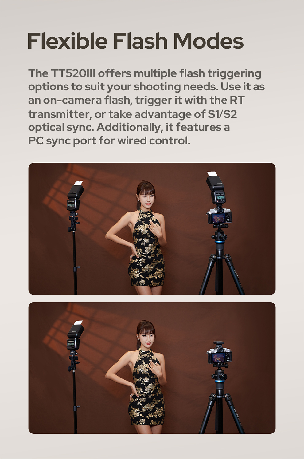 Godox TT520III Universal Camera Flash Electronic Speedlite Wireless ...