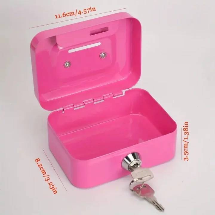 Mini Cash Box Coin Piggy Bank Money Box Organizer Cash Box With Lock ...