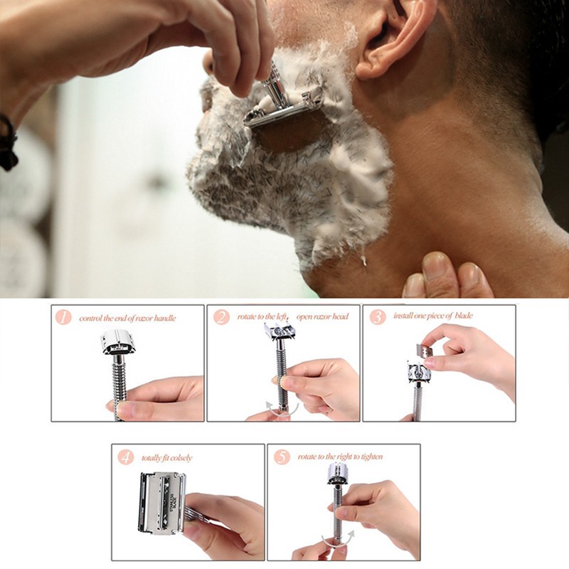 Safety Razor Shaver Manual Razor Men Facial Shavers Barbershop Styling ...