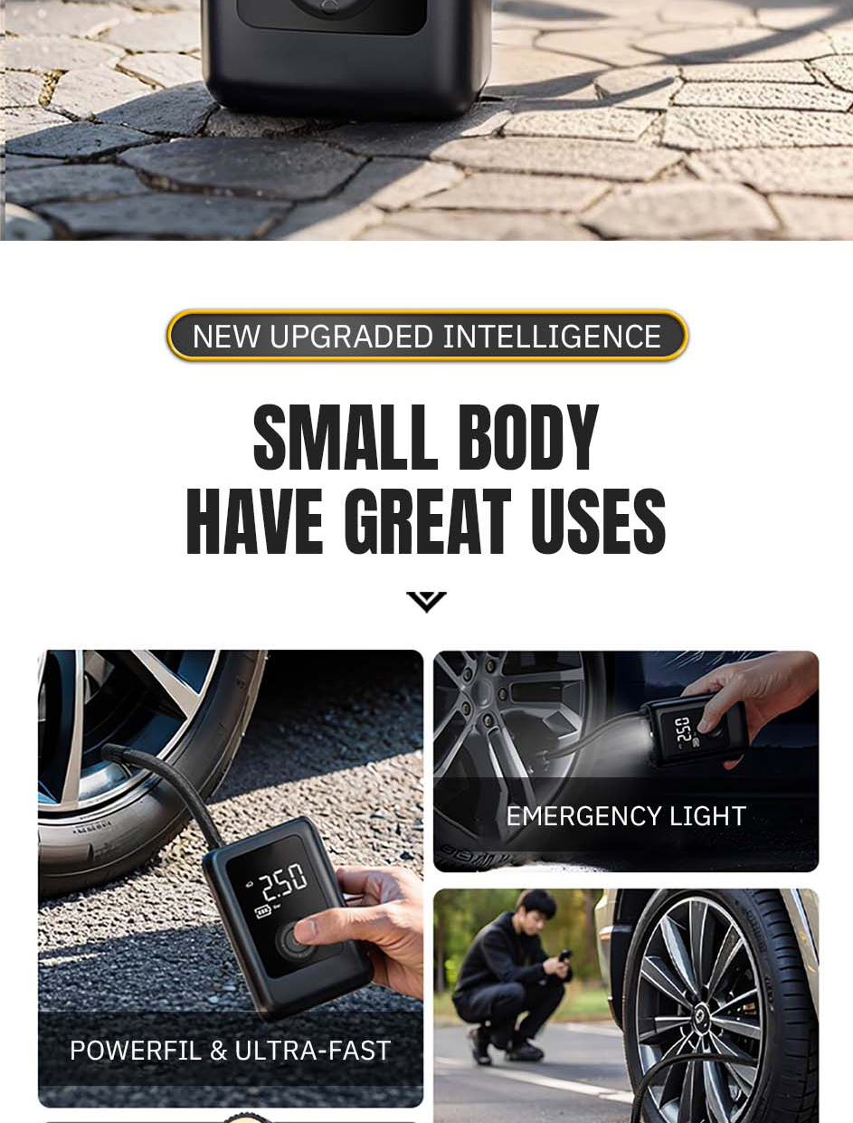 Air Pump Portable Digital 150PSI Rechargeable Electronic air compressor ...