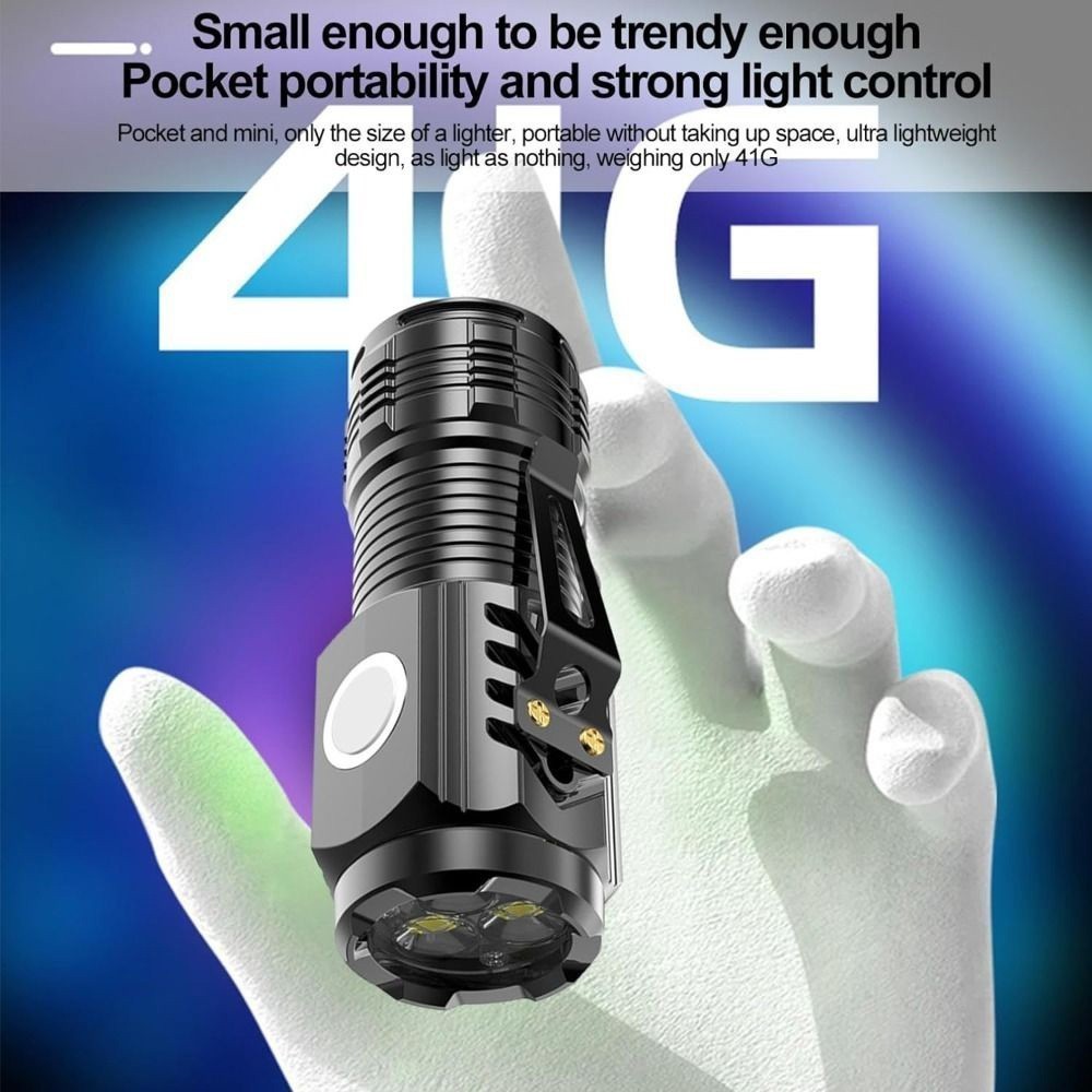 Mini LED Flashlight Rechargeable Waterproof Outdoor Heavy Duty ...