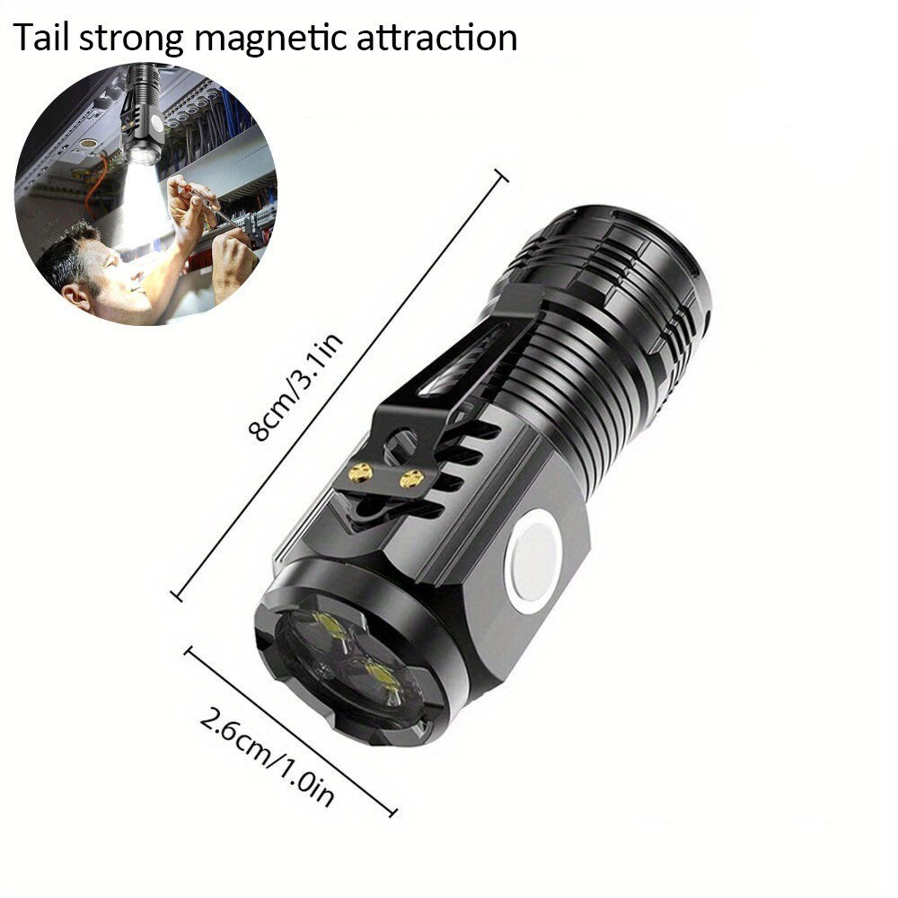 Mini LED Flashlight Rechargeable - Waterproof Heavy Duty Outdoor ...