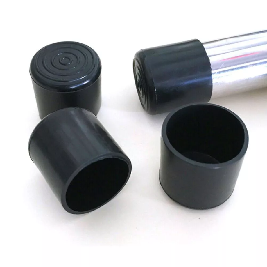 Multi-Surface Floor Saver - Black Rubber Tubular Feet Covers for Office ...
