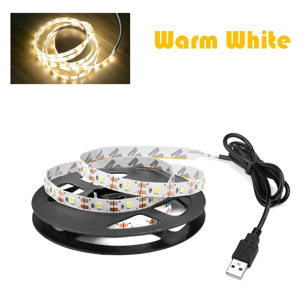 5V USB Led Strip Light SMD 2835 1M 2M 3M 4M 5M White/Warm TV Background ...