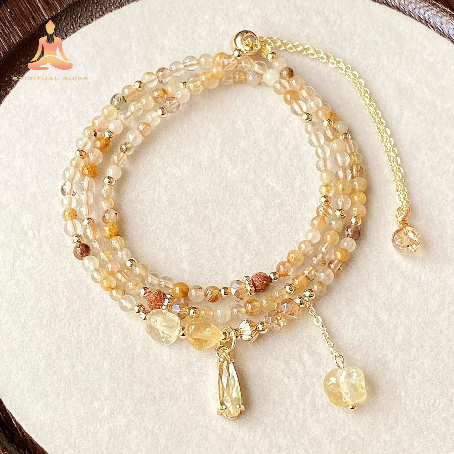 Women's Natural Golden Rutilated Quartz Multi-layer Bracelet Original ...