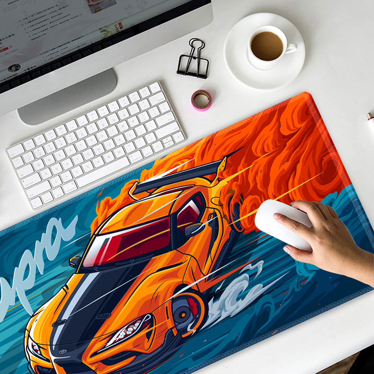 Anime Cool Car Mousepad Anime Mouse Pad Gamer Desk Gaming Laptop PC ...