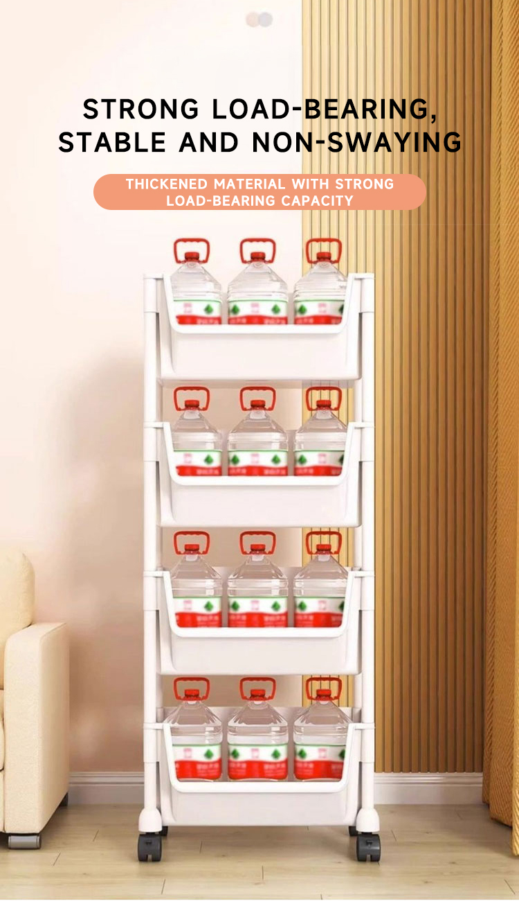 Moving Book Shelf 2/3/4/5 Layer Organizer Trolley Cart Pantry Rack ...