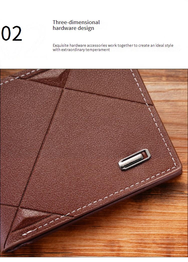 Stylish Men's Short Wallet, Horizontal Soft Leather Design, Multiple ...