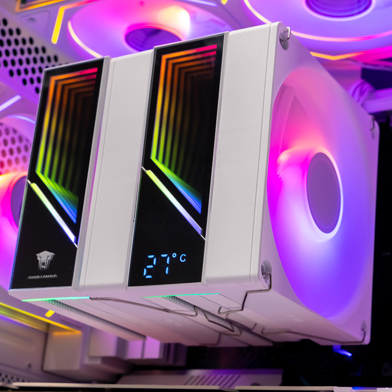 Jungle Leopard KF620-DGT Digital ARGB CPU Cooler Black / White 6 Heat ...