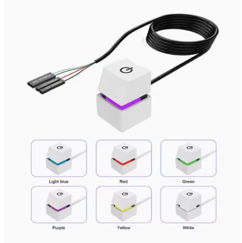 Computer Switch External Start PC Power Button 1.8m Extension Cable LED ...