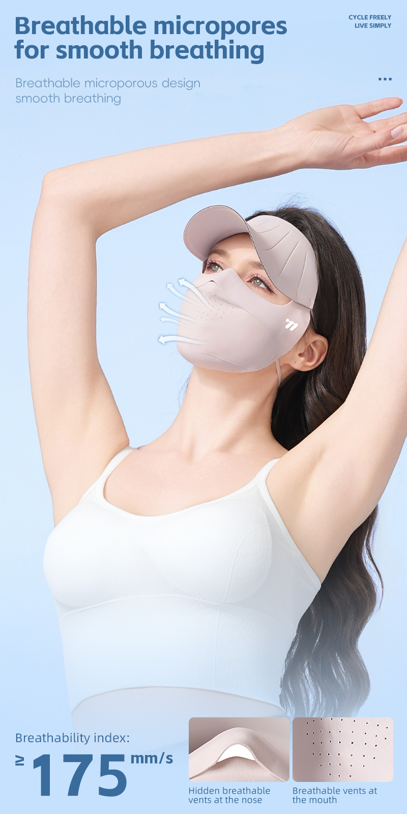 WEST BIKING Sunscreen Mask Bike Full Face Mask Anti-Ultraviolet ...