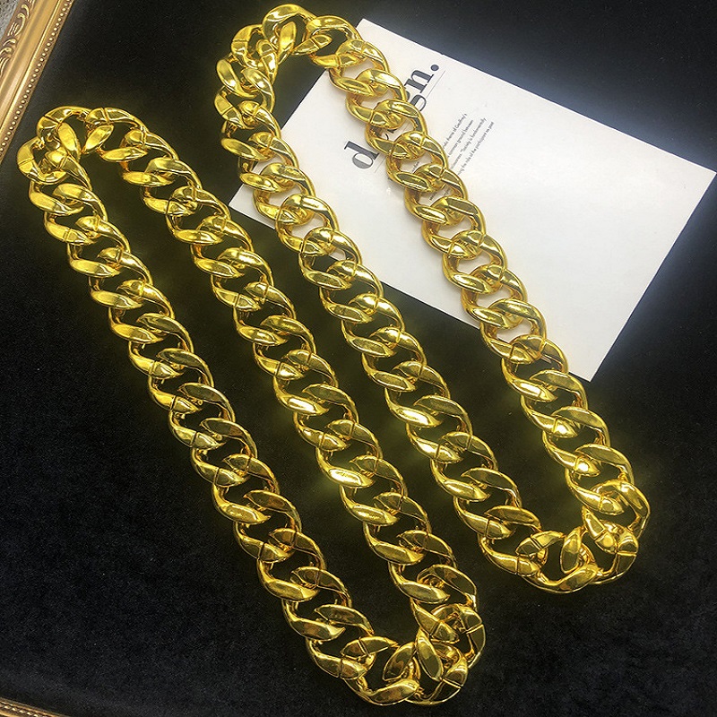 Oversized Fake Gold Chain Necklace for Men Hip Hop Comedy Prop Plastic ...