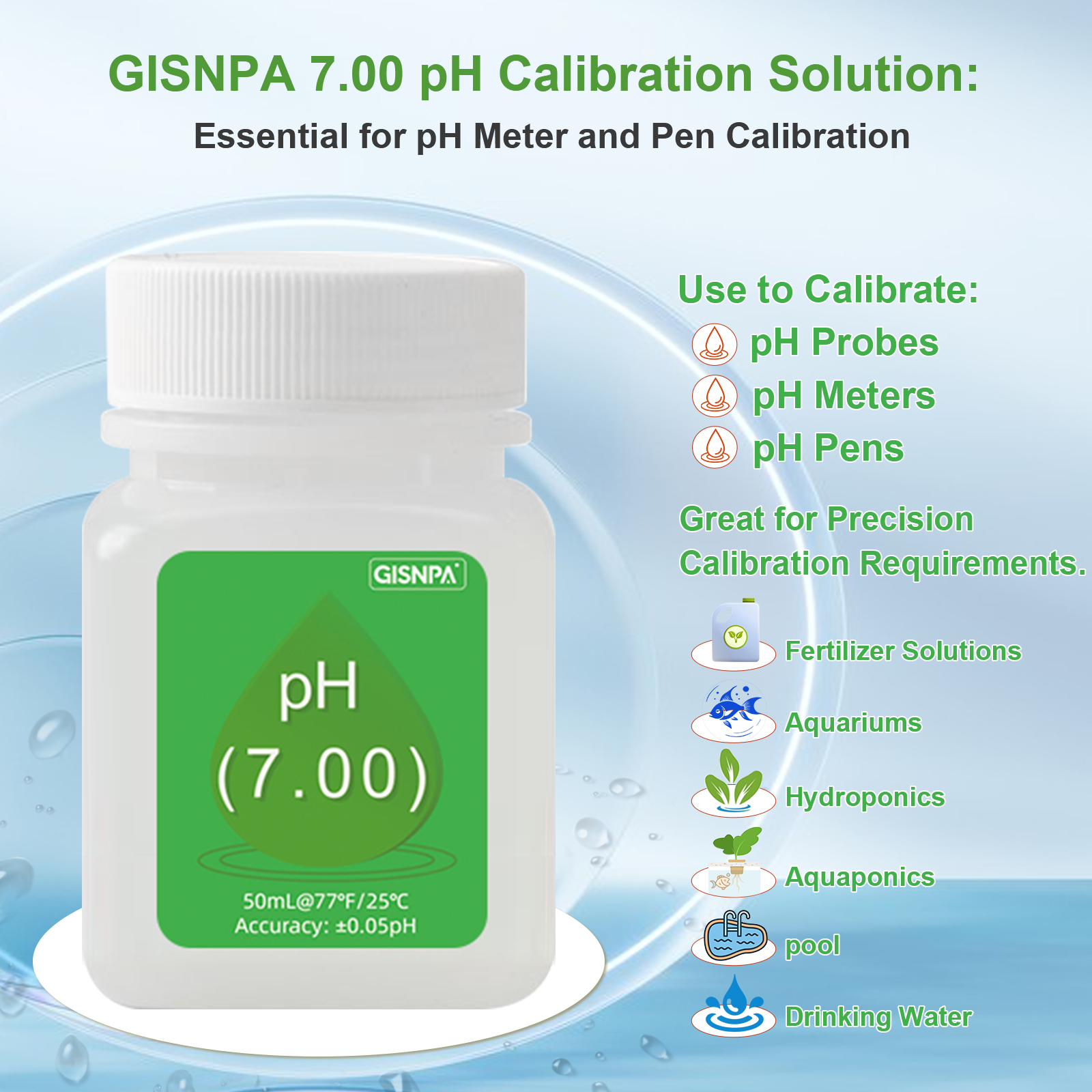 YAGO PH Calibration Solution TDS EC ORP Salinity pH Buffer Solutions - Lab Grade pH4.00/7.00/10 ...