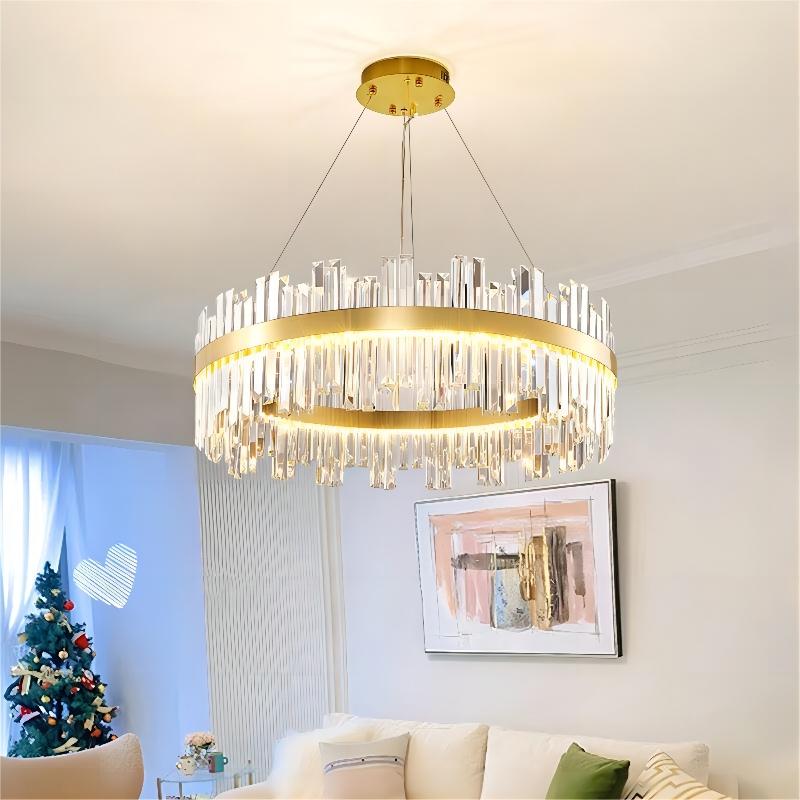 Led Tri Color Pendant Ceiling Light Nordic Crystal Chandelier for ...