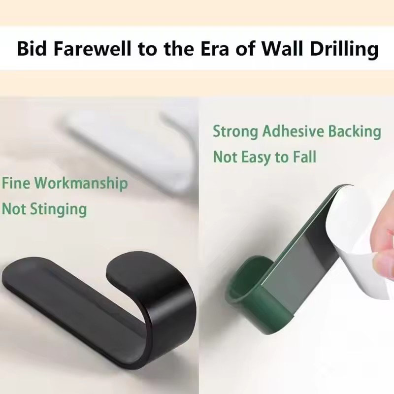 20/4pcs Towel Hook Plastic Door Hanger Self Adhesive Wall Hanger Hat ...