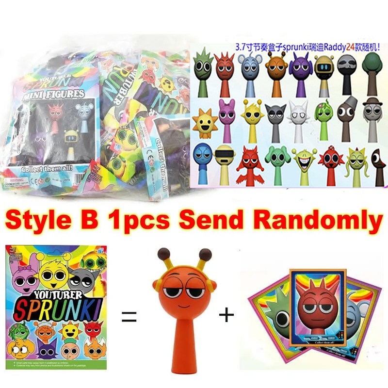1Pack Random Sprunki Figure Card Toy Model Doll Incredibox Action ...