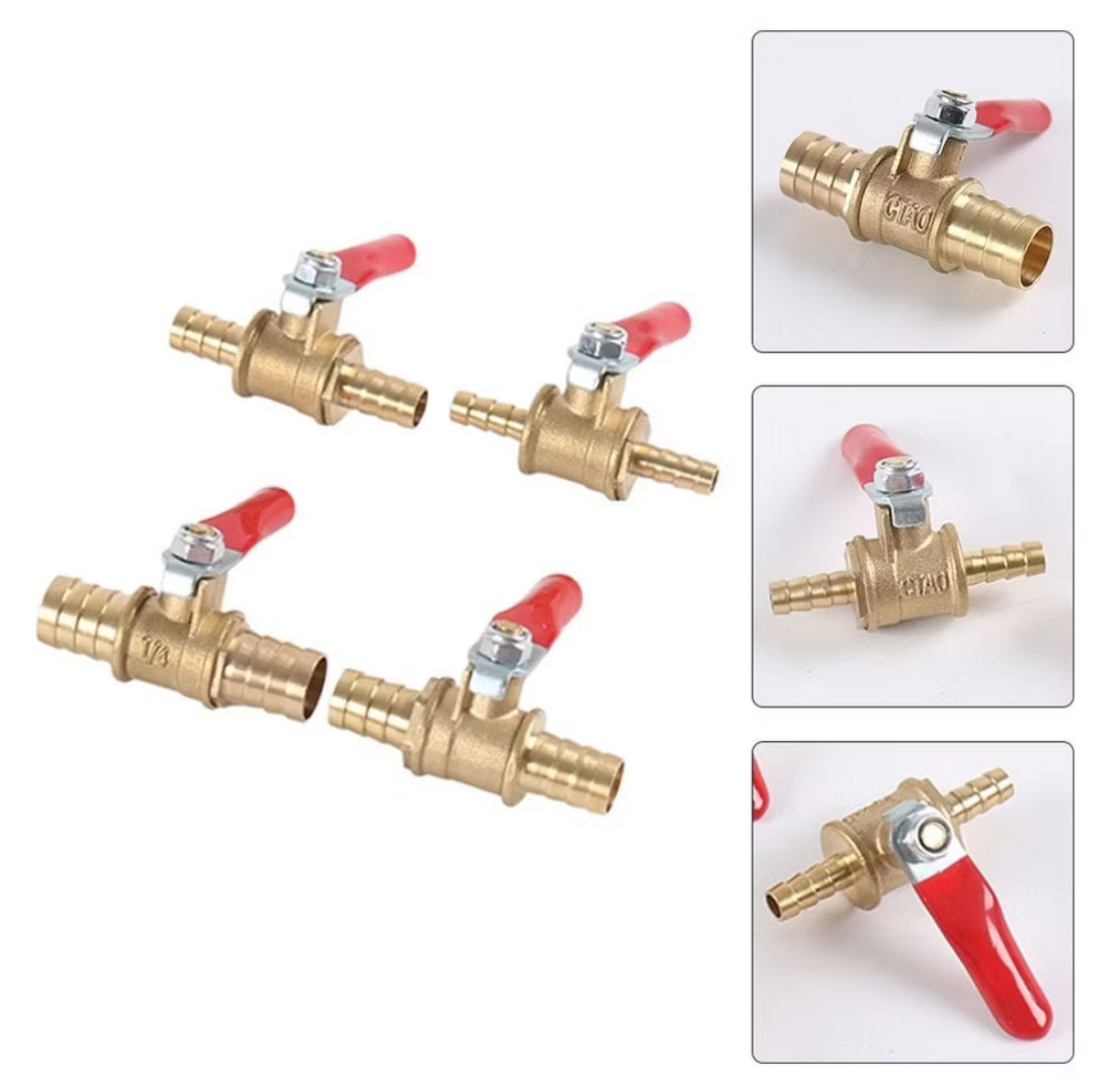 Brass Ball Valves For Heater Gas Hose Barbed Fitting 1/4" air Brass ...