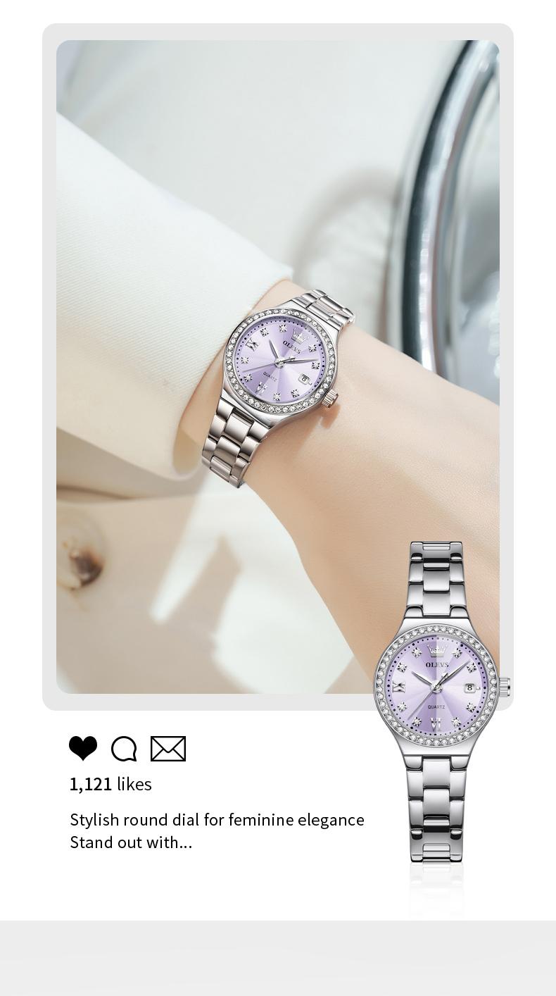 OLEVS Watch For Woman Elegant Waterproof Original Stainless Steel ...