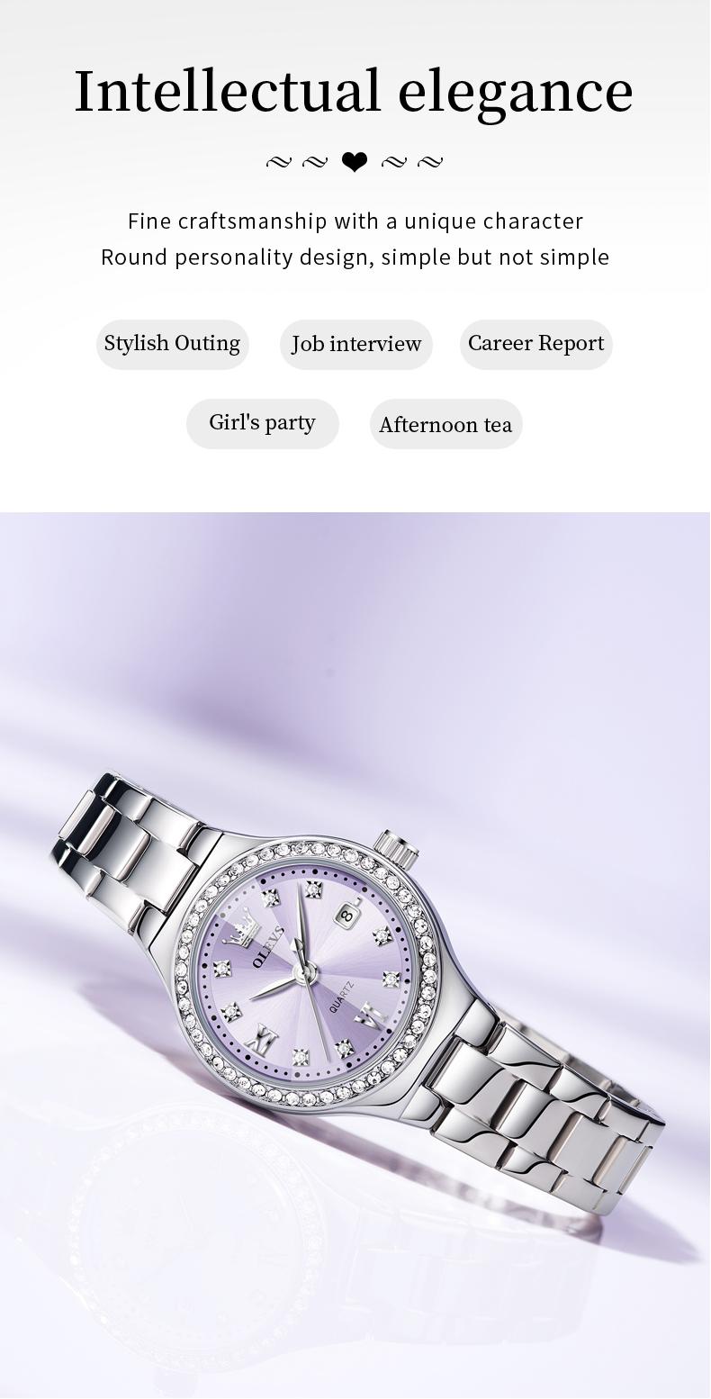 OLEVS Watch For Woman Elegant Waterproof Original Stainless Steel ...