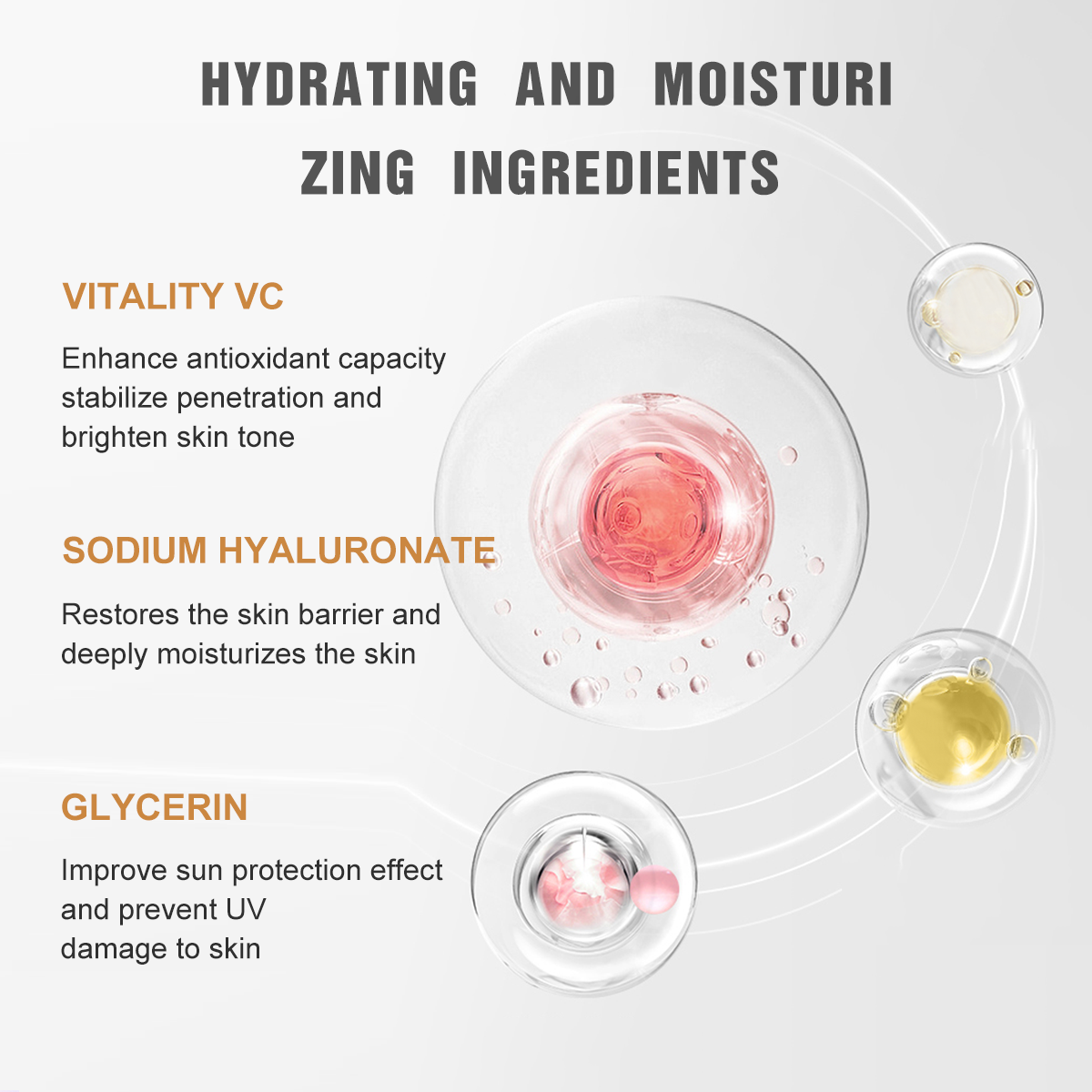 WORADA Face Sunscreen 50g SPF60 Whitening Cream and VC Foaming Facial ...