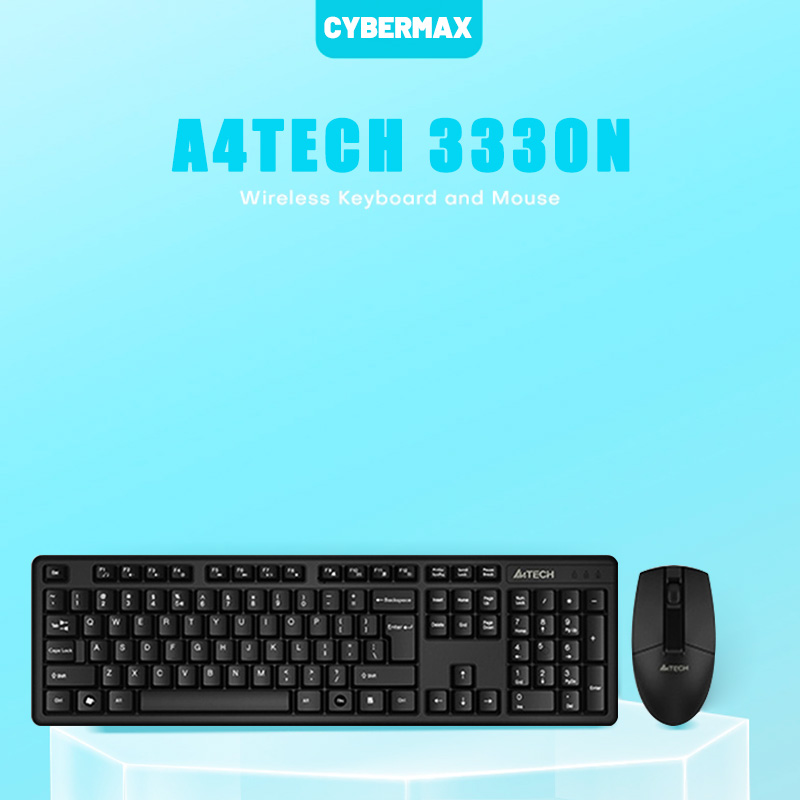 A4TECH 3330N Wireless Keyboard And Mouse Combo 2.4Ghz 1200 DPI Mouse ...