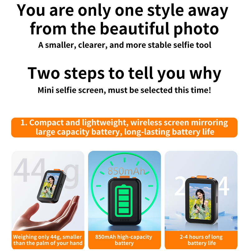 Mini Phone Vlog Selfie Monitor Screen with Sound Version Rear Camera Selfie WIFI Screen ...