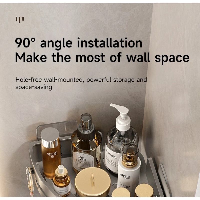 【Drainable】Bathroom Corner Shelf Punch-free Wall Mounted Triangle ...