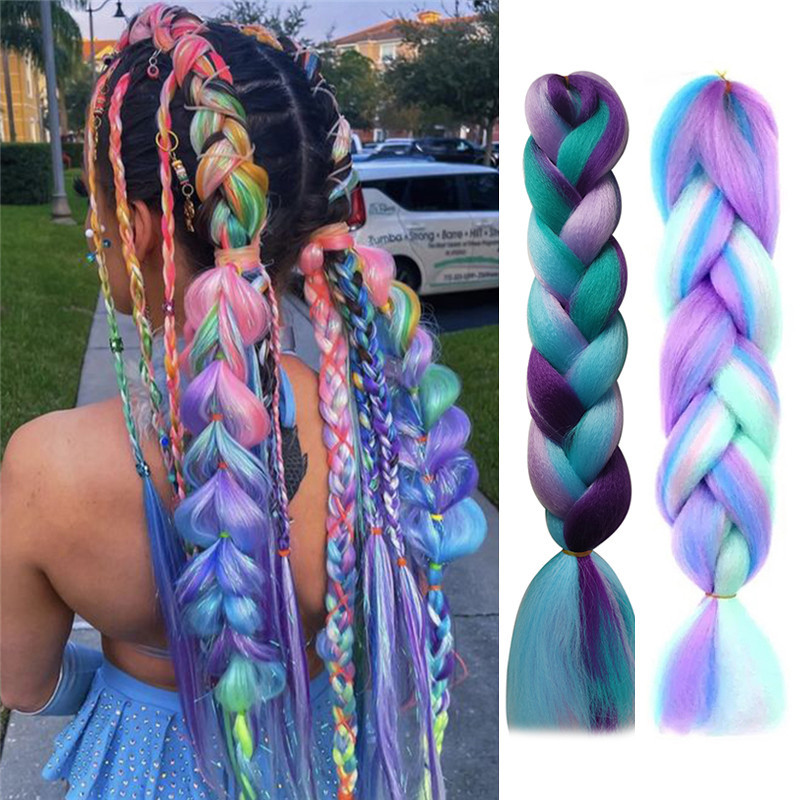 24inch Pre Stretched Easy Braid Hair Synthetic Ombre Jumbo Braiding ...