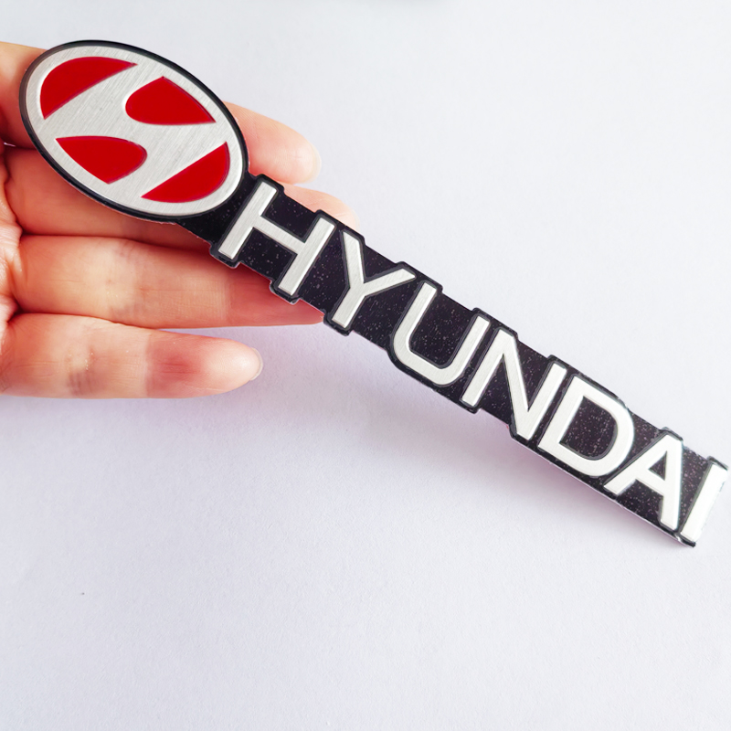 1 x Aluminum HYUNDAI Logo Letter Car Auto Decorative Emblem Sticker ...