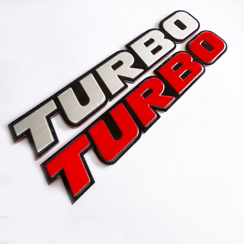 1 x Aluminum TURBO Logo Car Auto Rear Side Trunk Lid Decorative Emblem ...