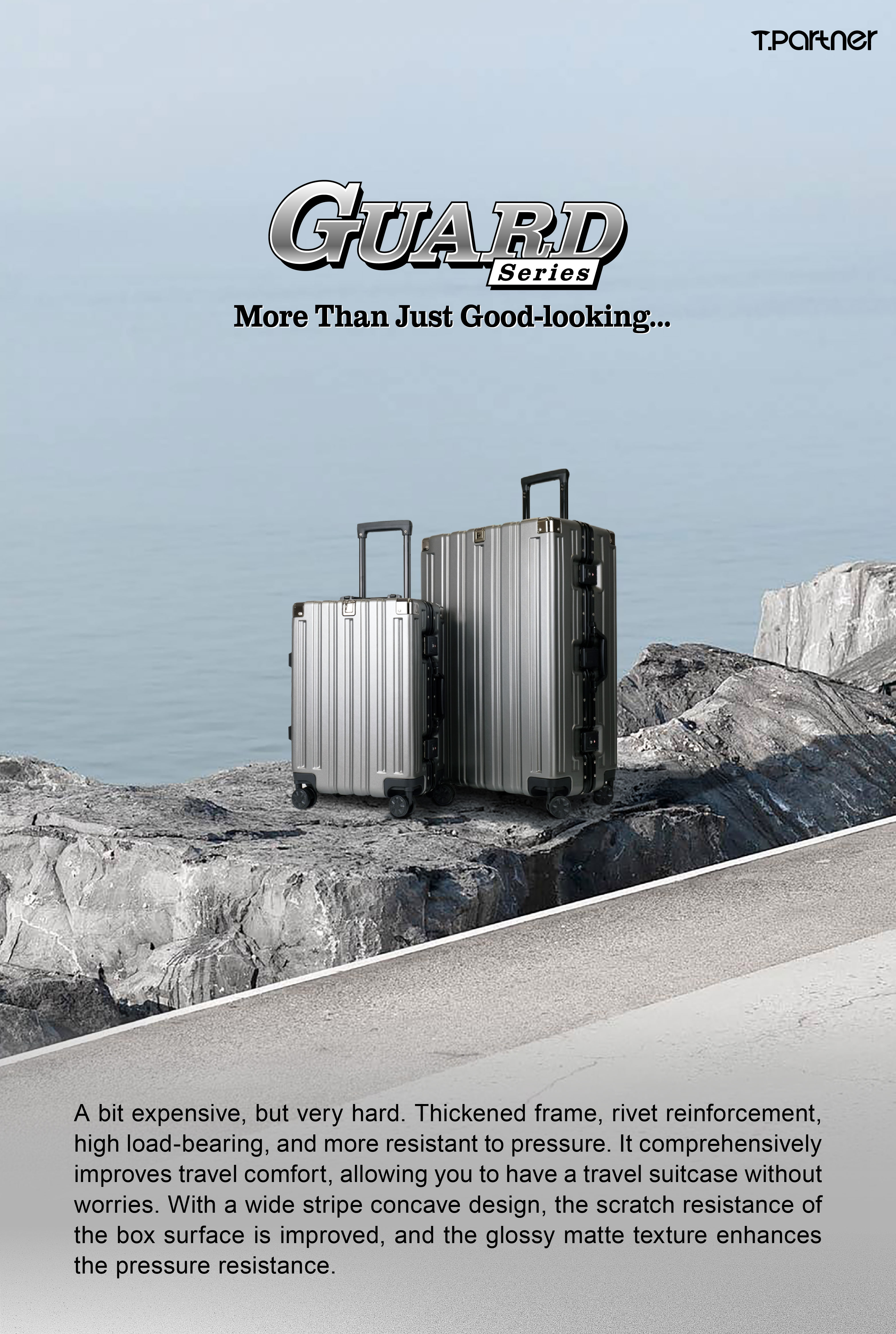 T.Partner [Load Bearing] GUARD SERIES Aluminium Frame Travel Luggage ...