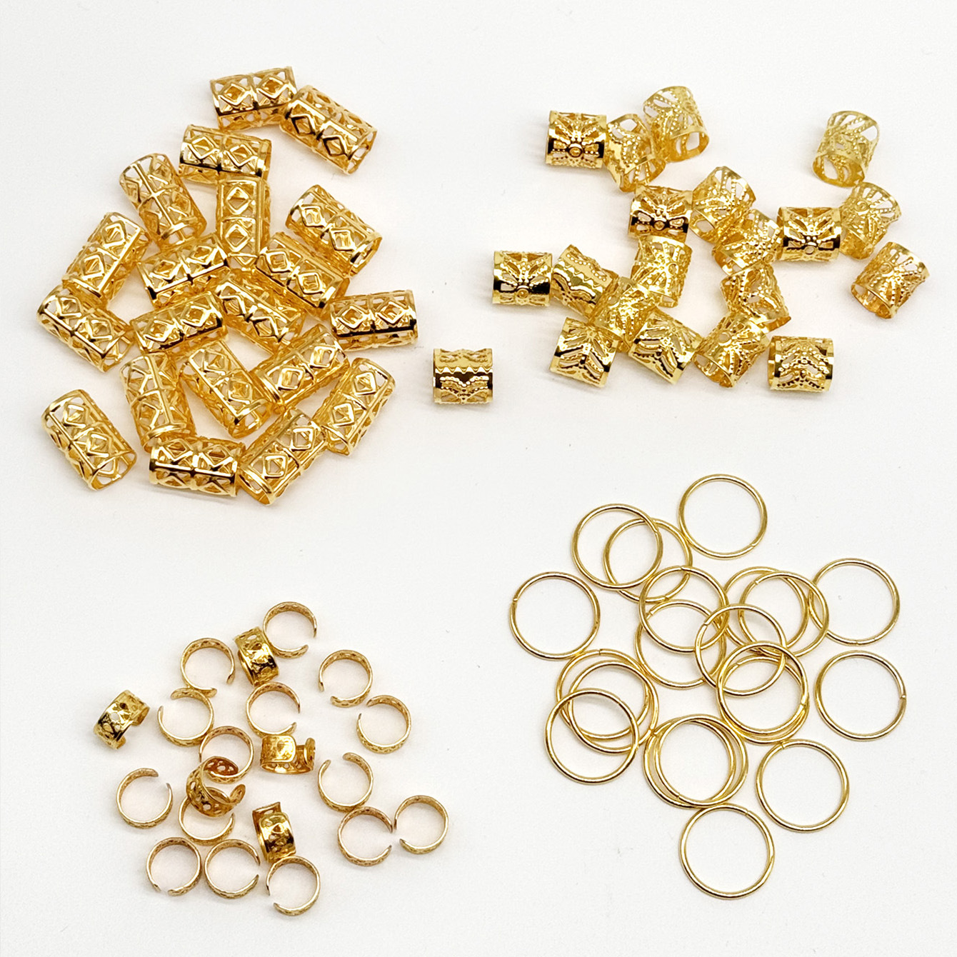 36pcs Star Pendant Hair Rings - Boho Braid Decor, Hollow-Out Metal Hair ...