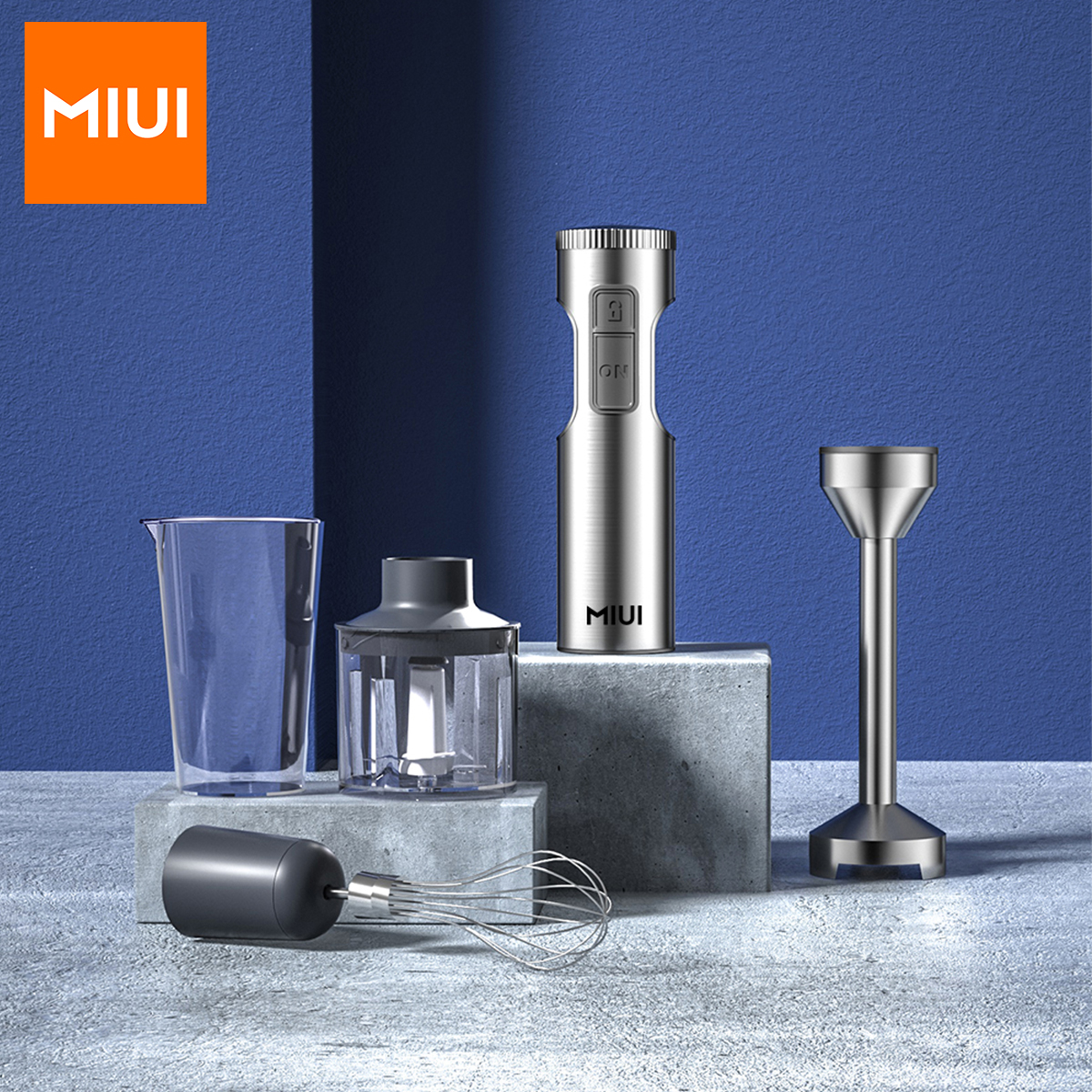 MIUI 4 in 1 Multifunctional Manual blender Immersion Blender Stainless ...